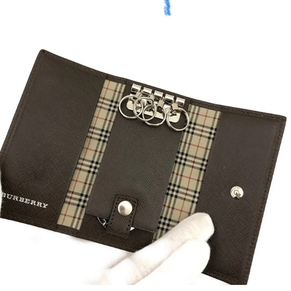 Burberry | Accessories | Burberry Brown Leather Key Case | Poshmark